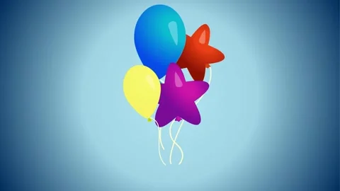 Colorful balloons background and 2d anim... | Stock Video | Pond5