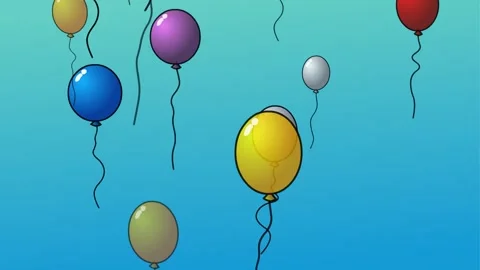 Colorful balloons background and 2d anim... | Stock Video | Pond5