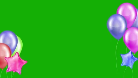 Colorful balloons frame animation on a g... | Stock Video | Pond5