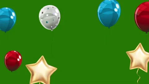 Colorful Balloons Frame Animation on Gre... | Stock Video | Pond5
