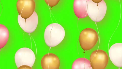Colorful Balloons in green screen | Stock Video | Pond5