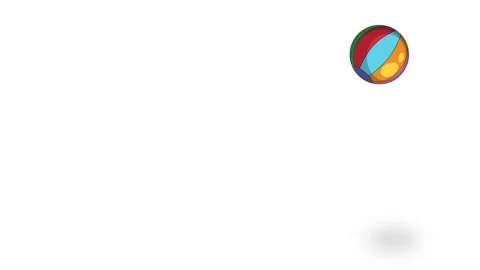 Colorful Beach Ball Bouncing on White Ba... | Stock Video | Pond5