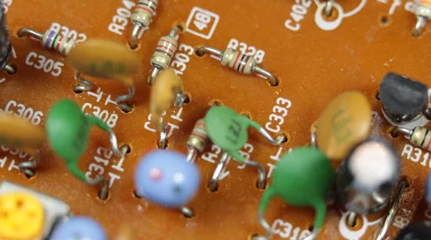 Colorful Board Transistor Capacitors Res... | Stock Video | Pond5