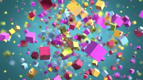 Colorful boxes Explosion background in 4... | Stock Video | Pond5