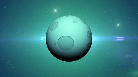 Colorful cartoon Animation Of Moon rotat... | Stock Video | Pond5
