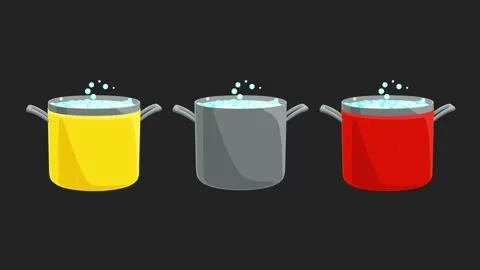 Colorful Cartoon Boiling Kitchen Pot On ... | Stock Video | Pond5