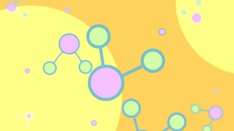 Colorful cartoon molecule models. Loopab... | Stock Video | Pond5