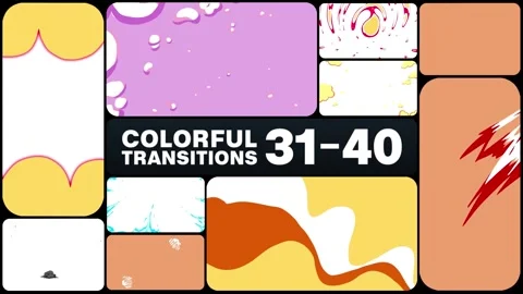Colorful Cartoon Transitions for After Effects ~ After Effects #264561573