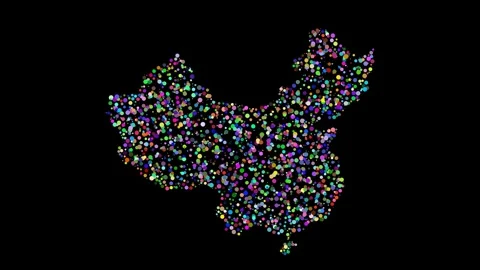 colorful china country map border backgr... | Stock Video | Pond5