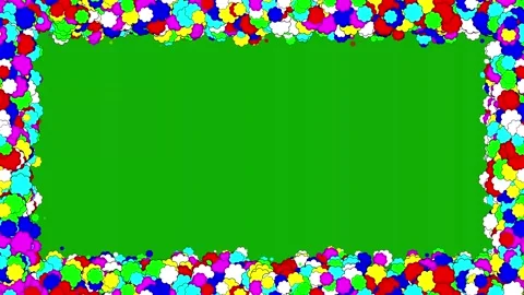 Colorful cloud shapes frame green screen... | Stock Video | Pond5