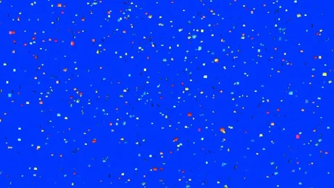 Colorful confetti falling Blue Screen Ch... | Stock Video | Pond5