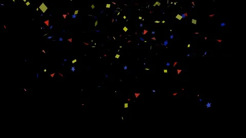 Colorful confetti particles party on bla... | Stock Video | Pond5
