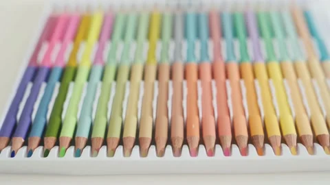 Colorful crayons on table | Stock Video | Pond5