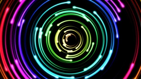 Colorful Fast Animated Circular Light St... | Stock Video | Pond5