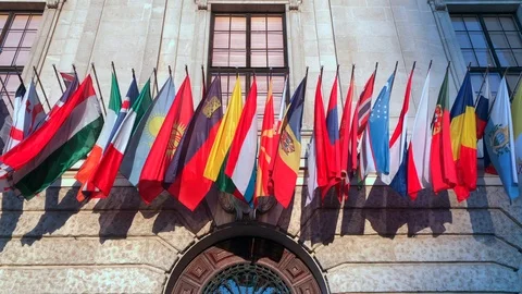 Colorful Flags from different countries ... | Stock Video | Pond5