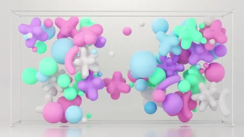 Colorful Floating shapes 4k Animation | Stock Video | Pond5