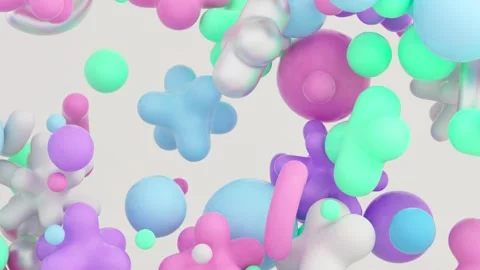 Colorful Floating shapes 4k Animation | Stock Video | Pond5
