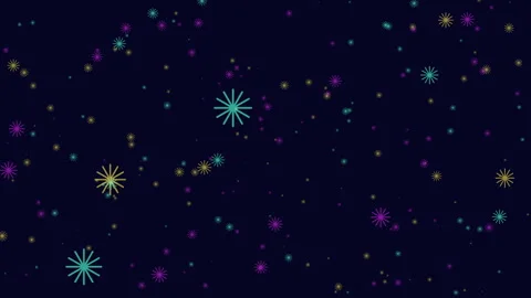 Colorful floating stars on a black backg... | Stock Video | Pond5