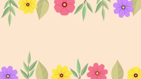 Colorful floral border animation on pink... | Stock Video | Pond5