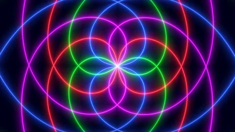 Colorful glowing neon hypnotic animated ... | Stock Video | Pond5