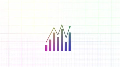 Colorful graph chart overlay animated on... | Stock Video | Pond5