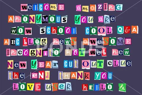 Colorful letters of font in newspaper style: Royalty Free #167178406