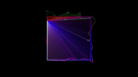 Colorful light rays in square path with ... | Stock Video | Pond5