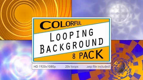 Colorful Looping Background 8 Pack ~ After Effects #108674571