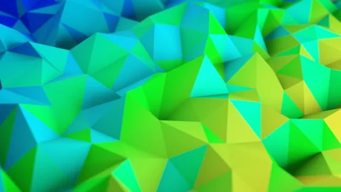 Colorful low poly surface 3D render seam... | Stock Video | Pond5