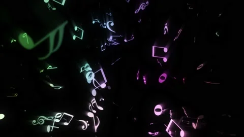 Colorful musical notes animation flowing... | Stock Video | Pond5