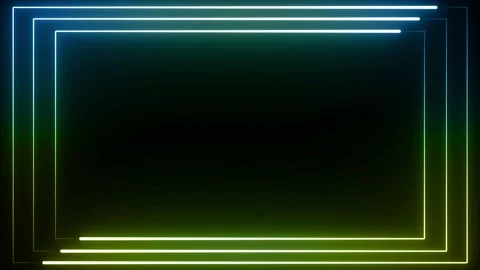 Colorful neon frame animation on black b... | Stock Video | Pond5