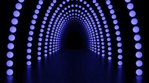 Colorful neon glow arch tunnel of shpere... | Stock Video | Pond5