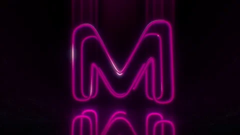 Colorful Neon Letter M Loop Animation. | Stock Video | Pond5