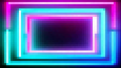Colorful neon pixel art background | Stock Video | Pond5