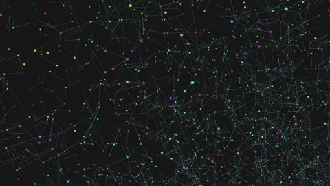 Colorful network of nodes connected by l... | Stock Video | Pond5
