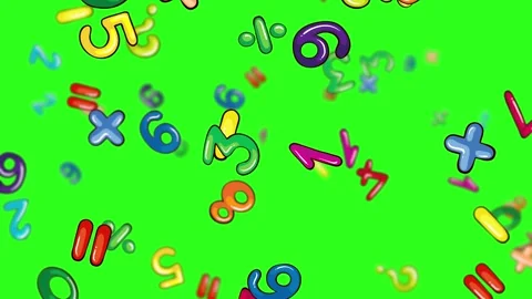 Colorful Numbers Falling on Green Backgr... | Stock Video | Pond5