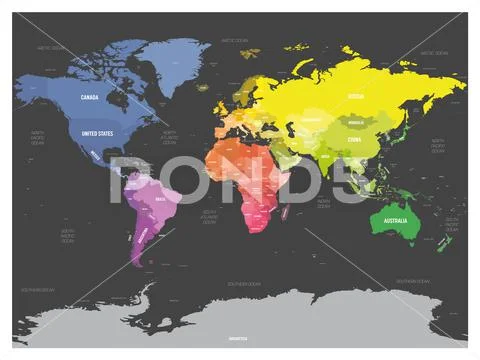 Colorful political map of World: Royalty Free #160369506