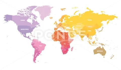 Colorful political map of World: Graphic #248349725