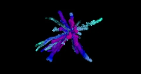 Colorful powder explosion, 3D animation | Stock Video | Pond5