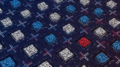 Colorful Qr codes. Animation. Informatio... | Stock Video | Pond5
