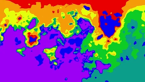 Colorful rainbow thermal imaging map wit... | Stock Video | Pond5