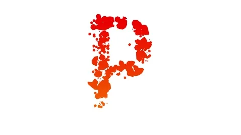 colorful red and orange letter P, colour... | Stock Video | Pond5