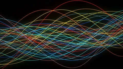 Colorful ribbon line wave motion animate... | Stock Video | Pond5