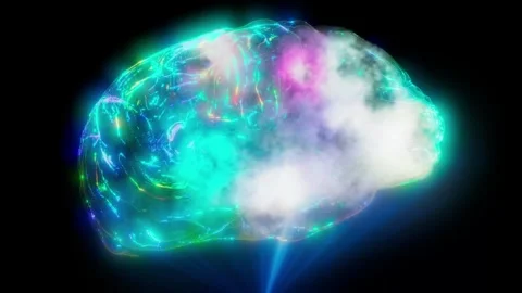 colorful rotating brain animation visual... | Stock Video | Pond5