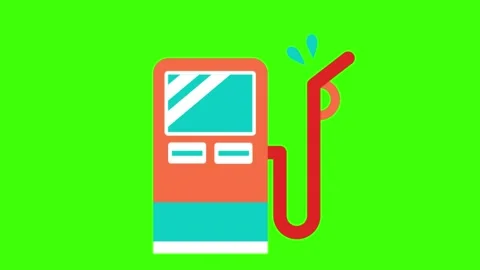 Colorful simple animation of a gas stati... | Stock Video | Pond5