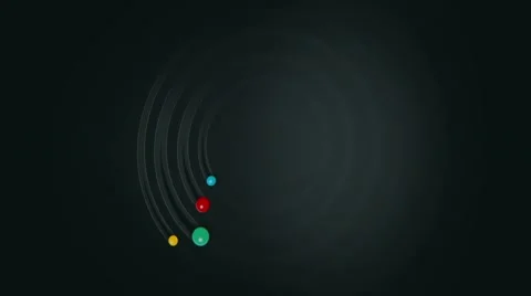 Colorful spheres orbit animation symbol ... | Stock Video | Pond5