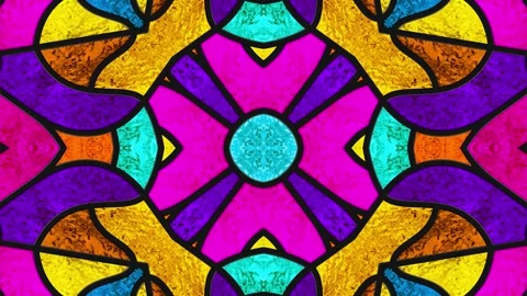Colorful stained glass animation. Loopin... | Stock Video | Pond5