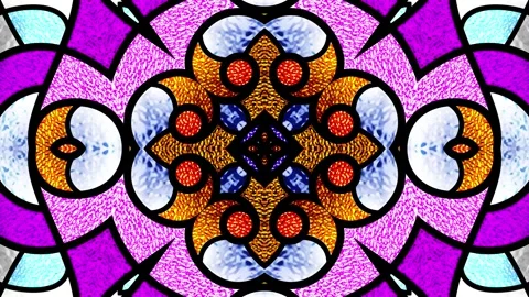 Colorful stained glass looping animation... | Stock Video | Pond5