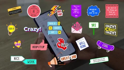 After Effects Template: Colorful Stickers Pack #251771728