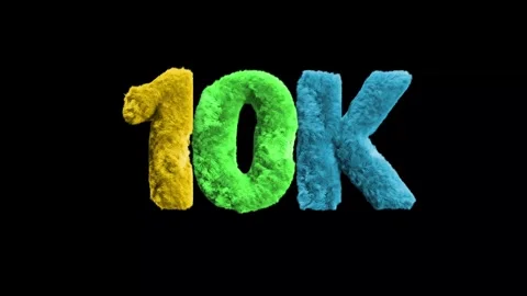 Colorful text 10K, 3D animated font, flu... | Stock Video | Pond5